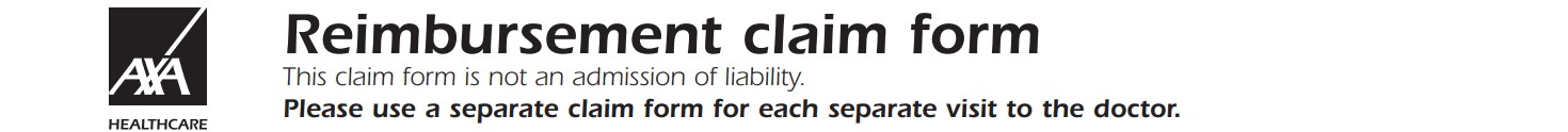 AXA Reimbursement Claim Form